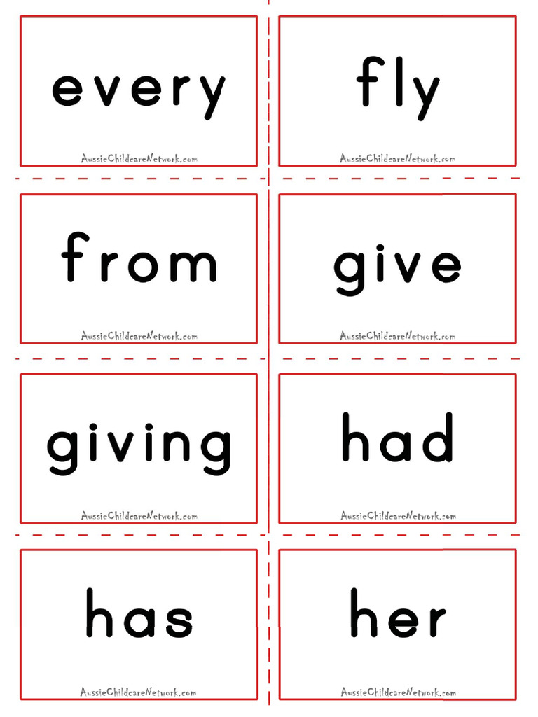 Dolch First Grade Sight Words Flashcards 2 | PDF