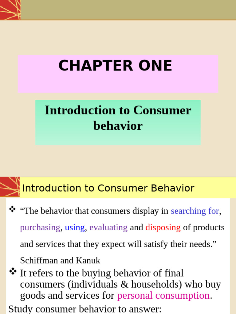 Consumer Behaviour Chapter 1 | PDF | Marketing | Consumer Behaviour
