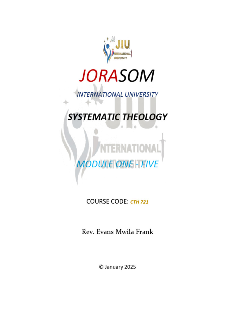 Systematic Theology Course Overview | PDF | Theology | God