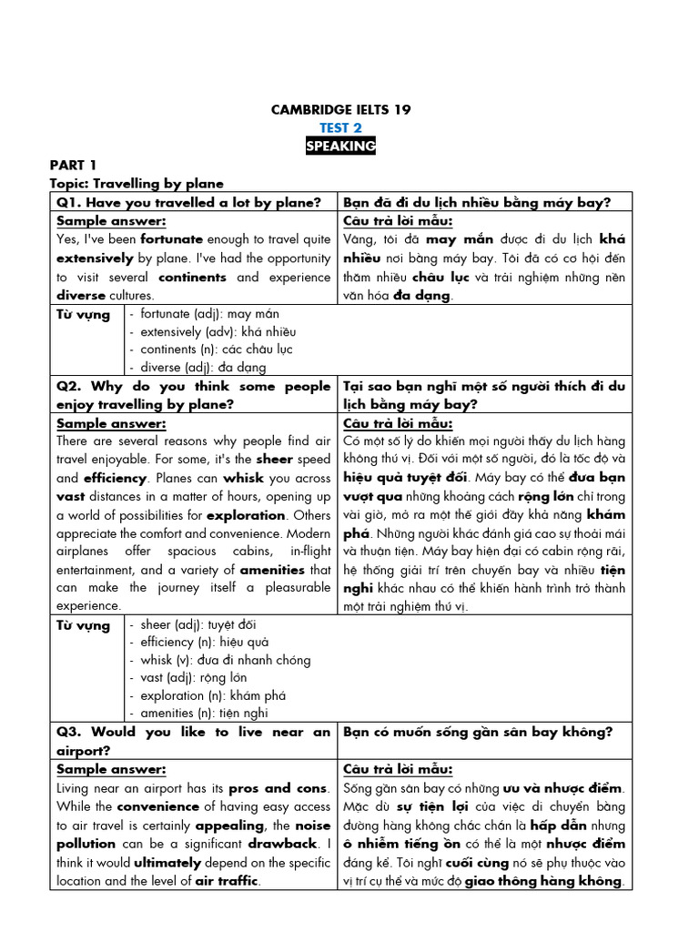 Speaking Cam 19 Test 2 Sample | PDF