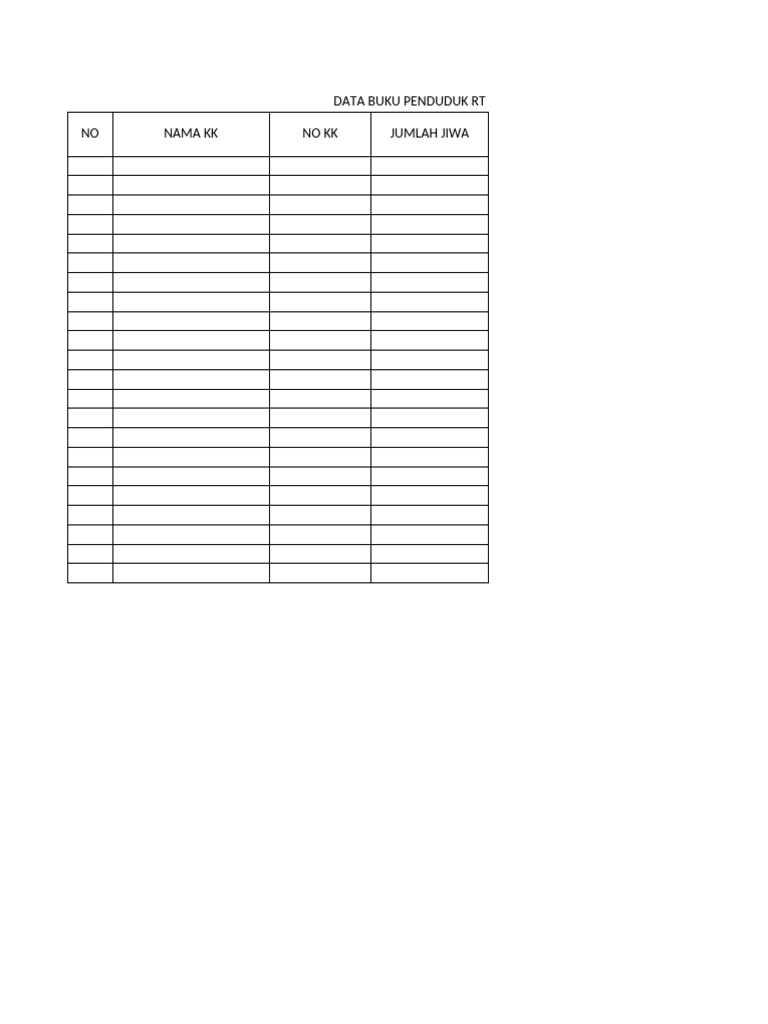 Data Buku Penduduk RT | PDF