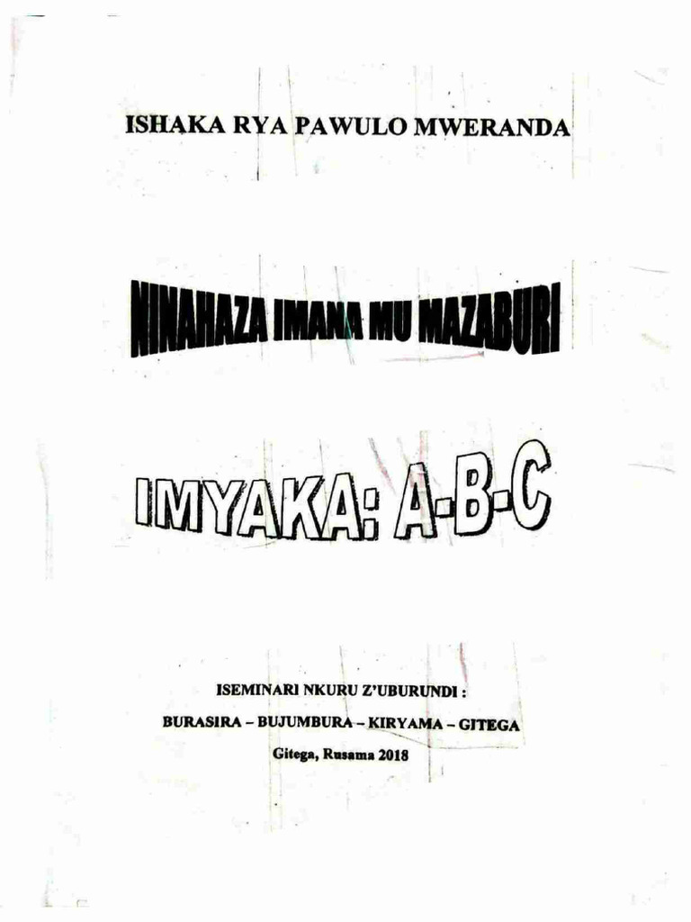 Igitabo C'amazabuli | PDF