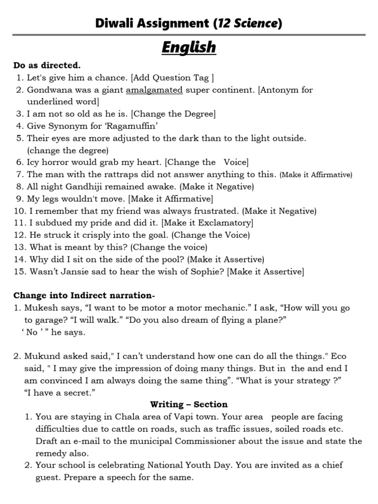 Diwali Science Assignment for Class 12 | PDF | Electric Current ...