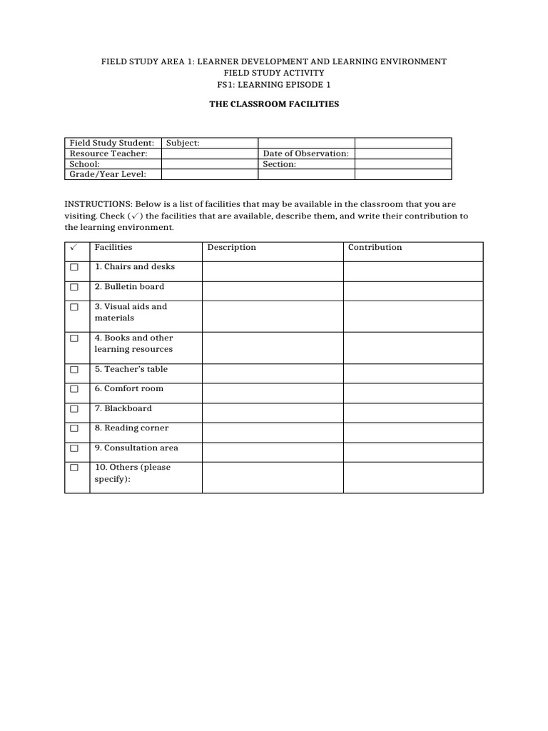 Classroom Facilities and Learning Impact | PDF | Learning | Classroom