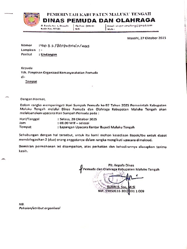 Undangan Sumpah Pemuda | PDF