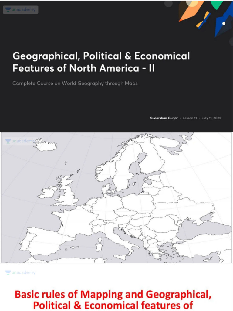 Geographical Political Economical Features of North America II No Anno ...