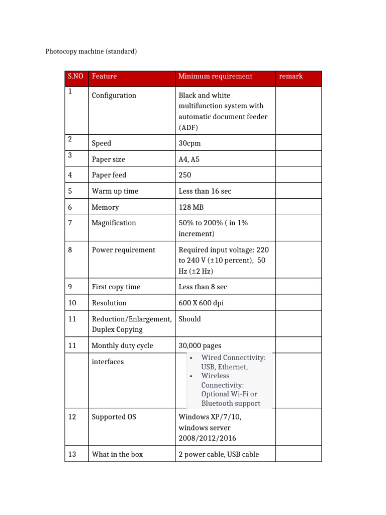 Photocopy Machine (Standared) | PDF