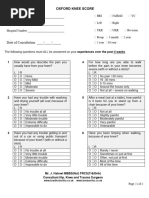 KOOS Knee Survey Questionnaire | PDF