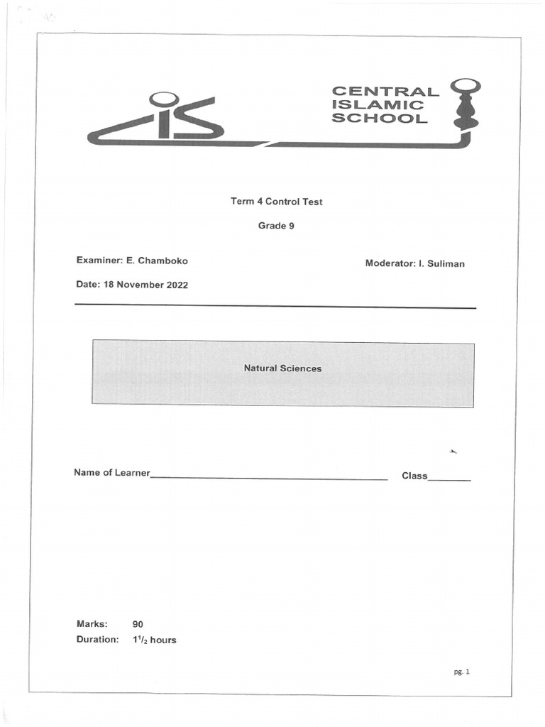 Natural Science GR 9 Term 4 | PDF