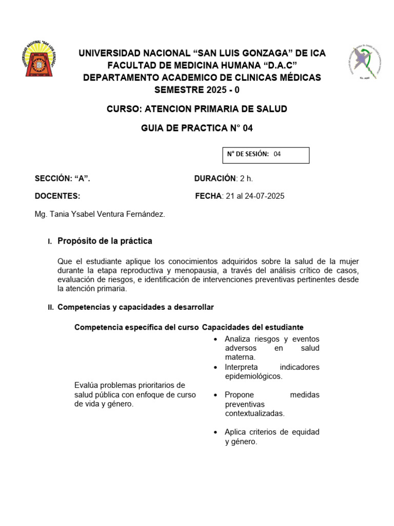 Guia Practica #04 Salud Integral de La Mujer | PDF | El embarazo | Salud maternal