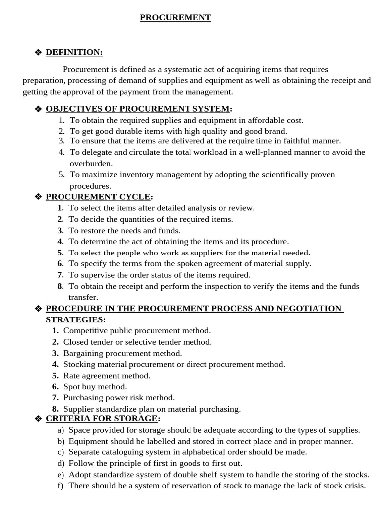 Procurement Word | PDF