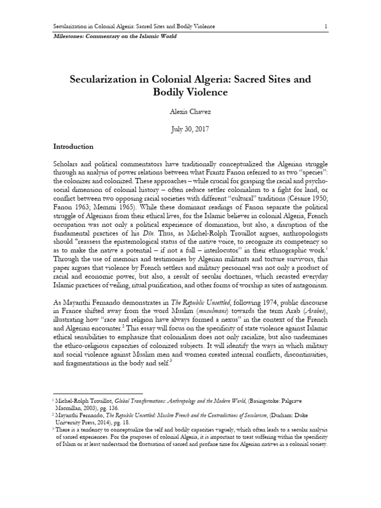 Secularization in Colonial Algeria | PDF