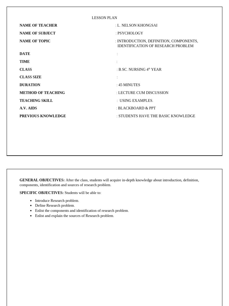 Lesson Plan of Research 1 | PDF | Experience | Knowledge