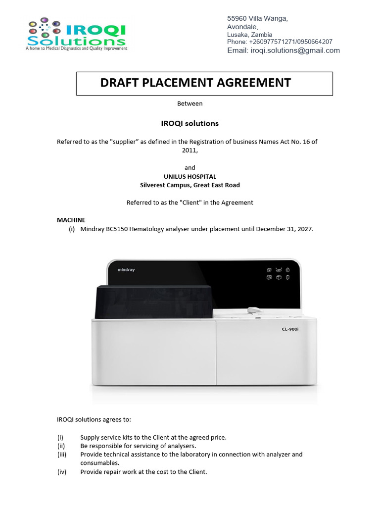 IROQI Solutions Placement Agreement | PDF | Gonadotropin | Human ...