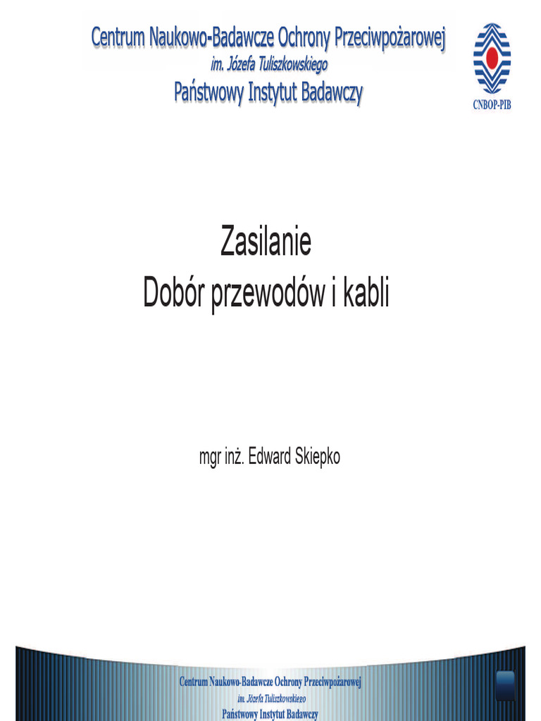 E.skiepko Dobór Przewodów I Kabli | PDF