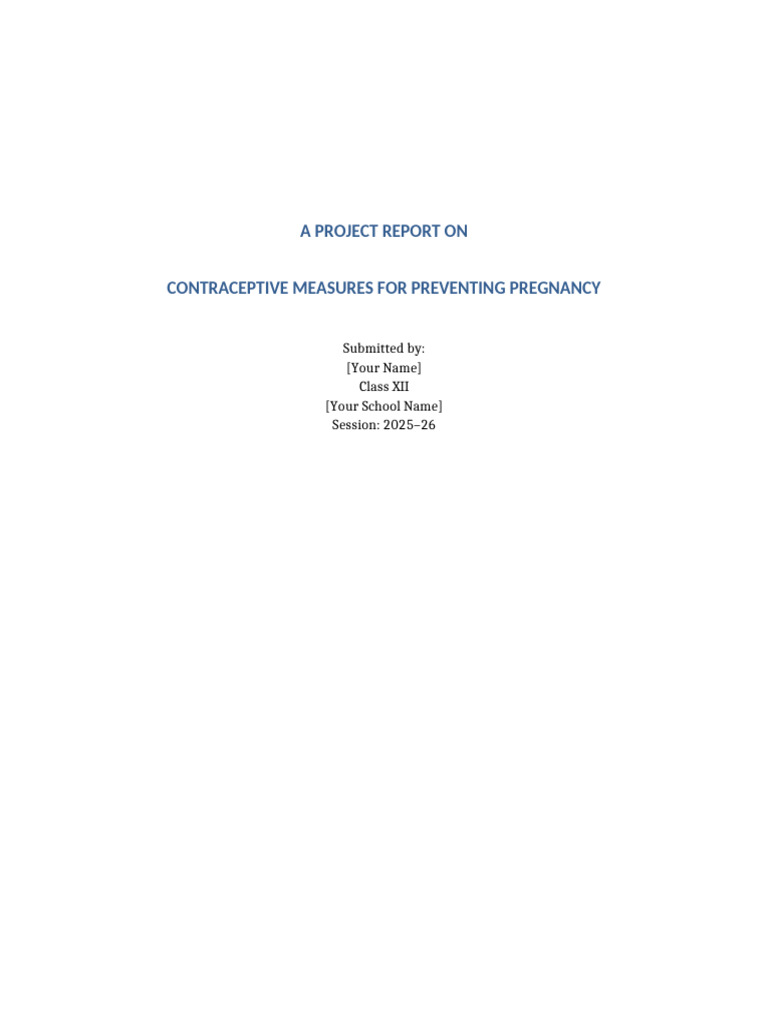 Contraceptive Measures Final Project | PDF | Birth Control | Human ...