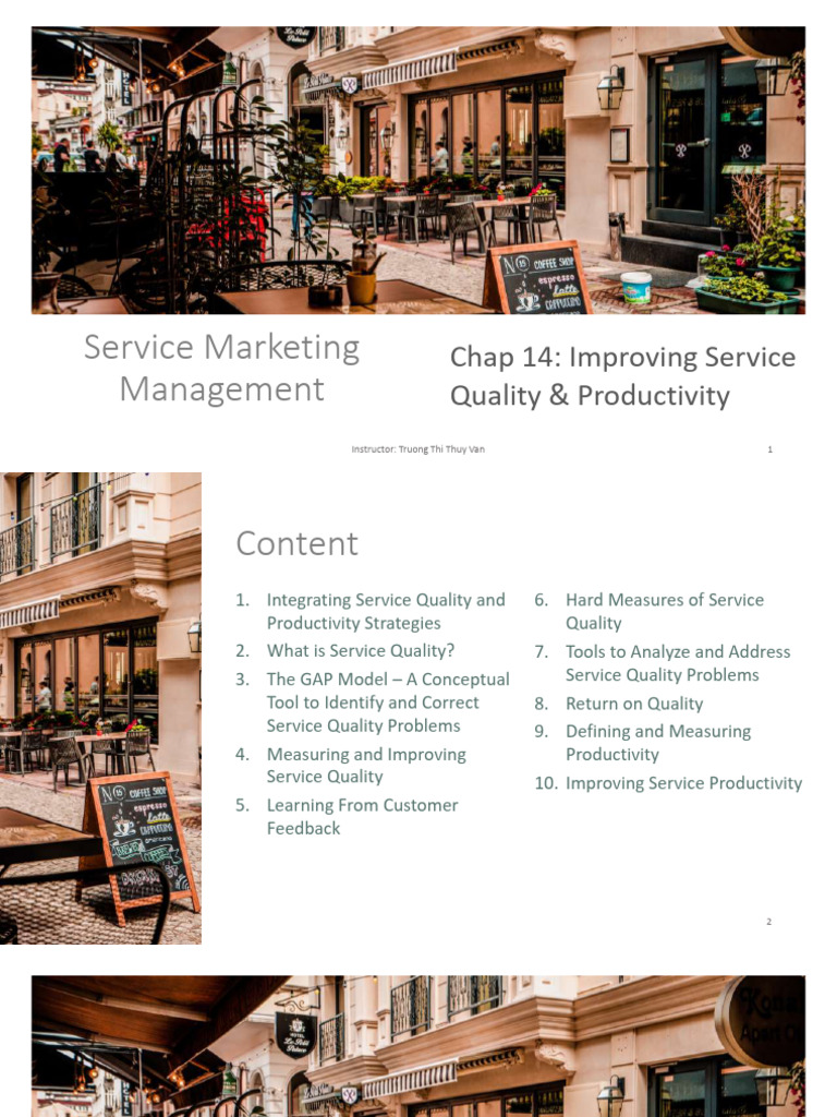 Service Marketing Management: Chap 14: Improving Service Quality ...