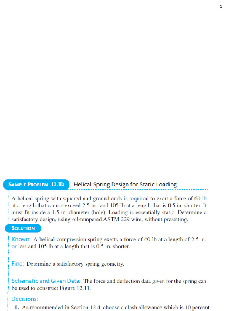 Machine Element Design: Spring & Shaft Analysis | PDF | Strength Of ...