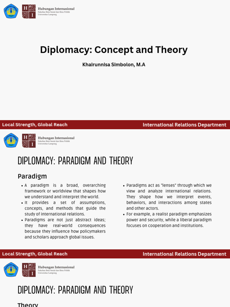 Diplomacy, Concept and Theory | PDF | International Relations | Diplomacy