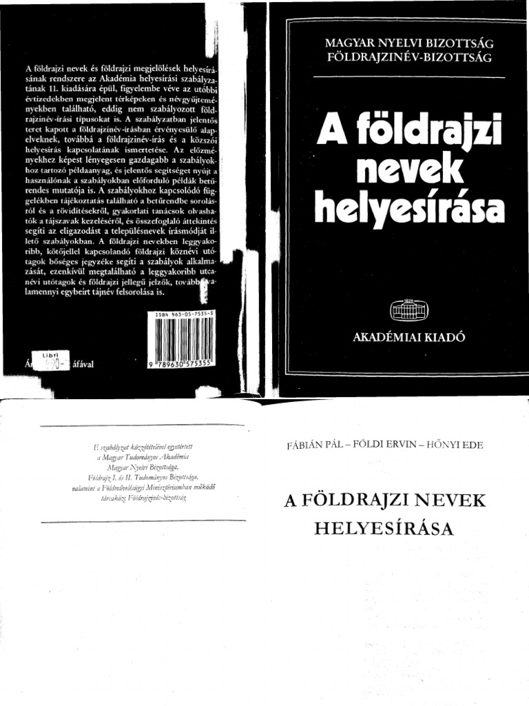 A Földrajzi Nevek Helyesírása | PDF