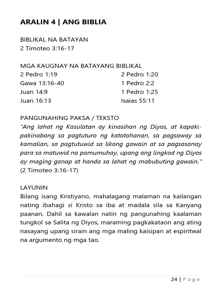 Sol 1 Manual - Pundasyon (Tagalog) - Aral4 | PDF