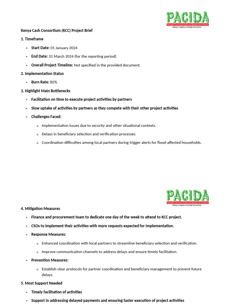 Kcc Pacida Status | PDF