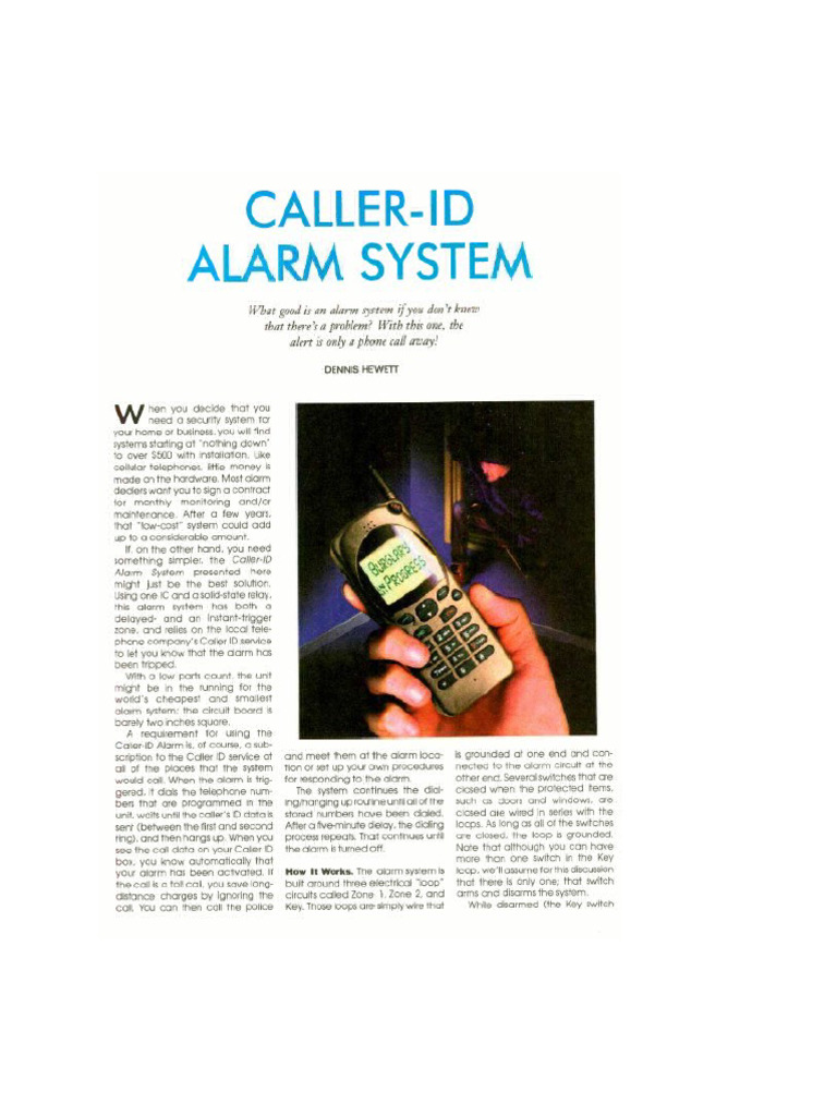 Caller-Id Alarm System | PDF