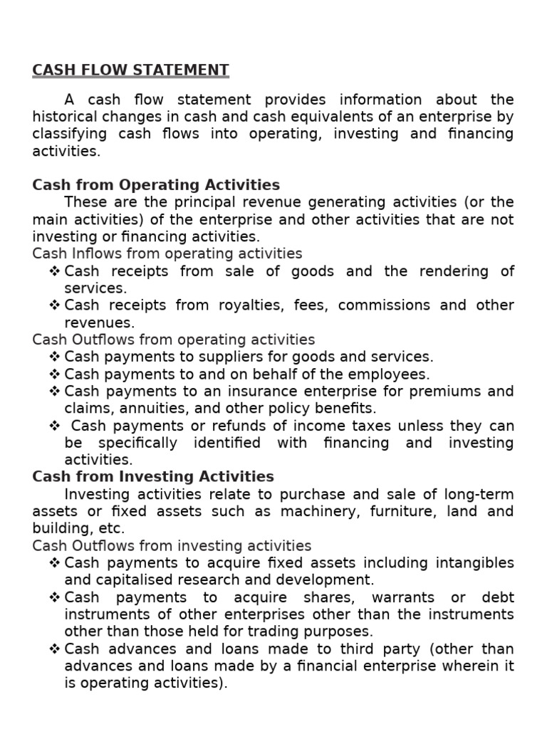 Understanding Cash Flow Statements | PDF | Dividend | Cash Flow Statement