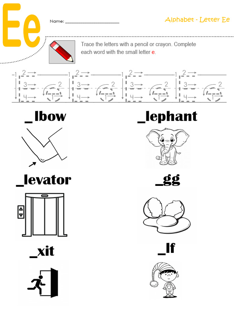 Letter Ee Tracing and Activities | PDF