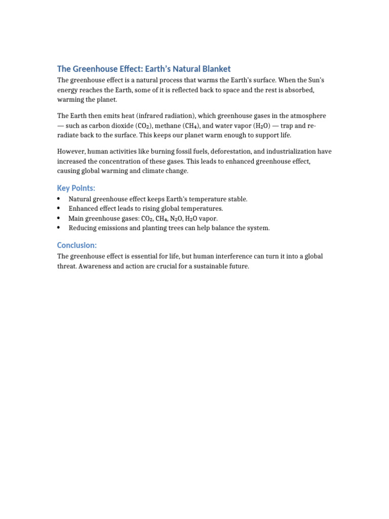 The Greenhouse Effect Notes | PDF