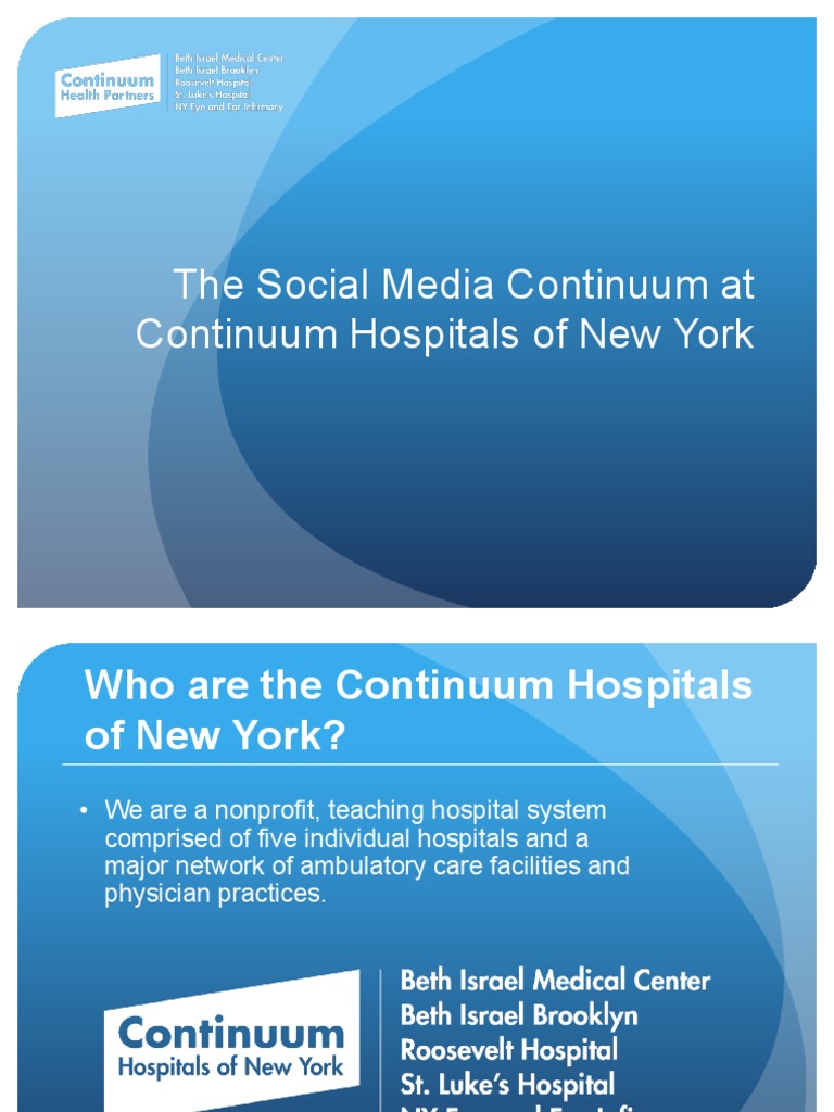 The Social Media Continuum at The Continuum Hospitals of New York | PDF ...