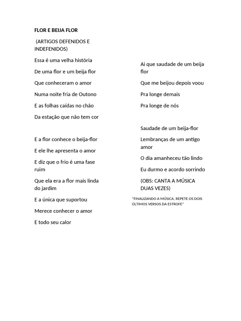 Flor e Beija Flor | PDF