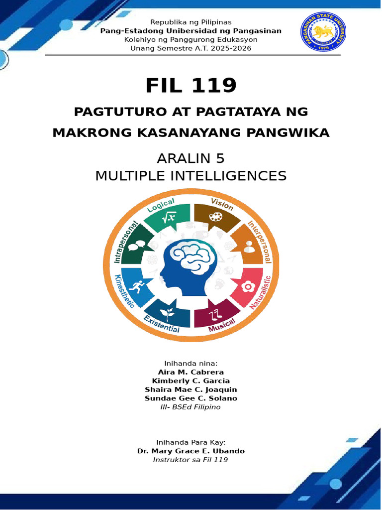Fil 119 - Multiple Intelligence | PDF