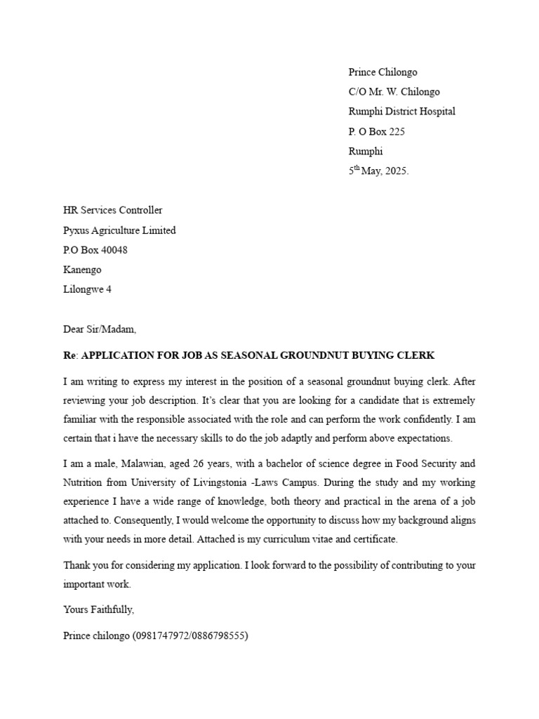Updated Cover Letter | PDF