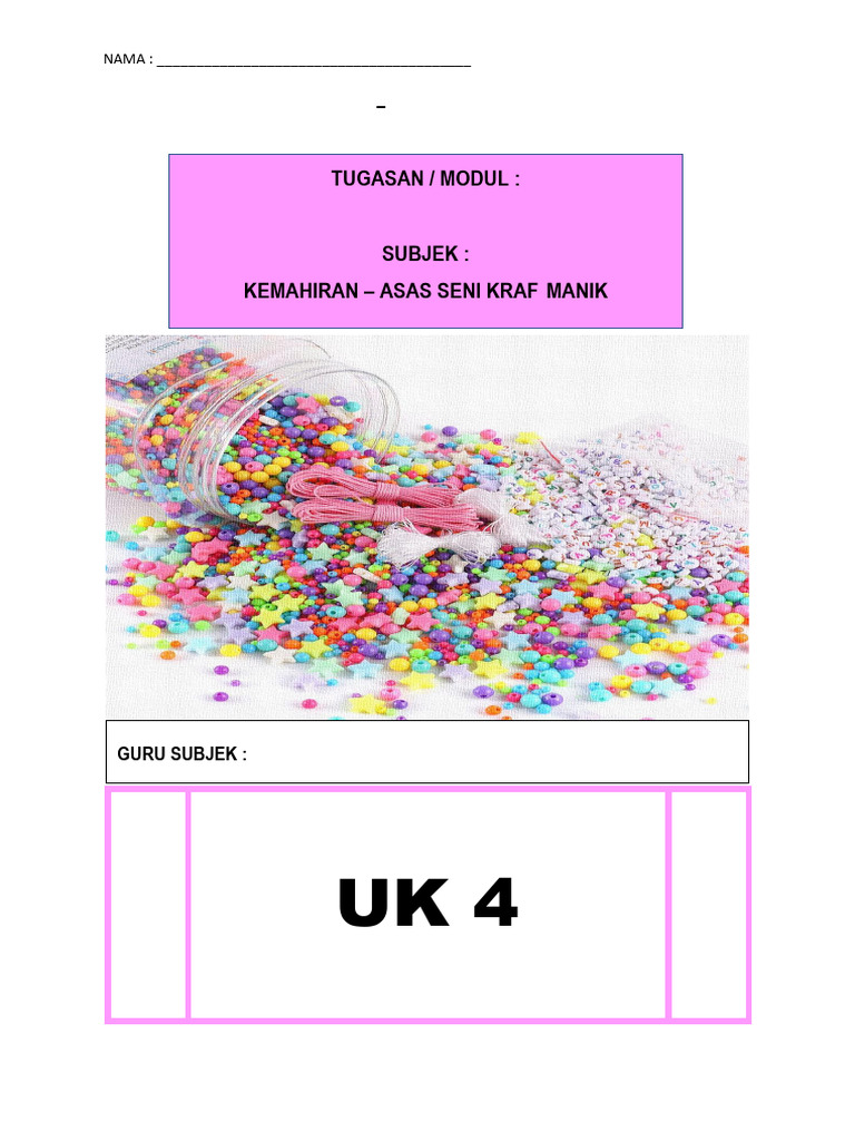 Modul Uk 4 Untaian Manik | PDF