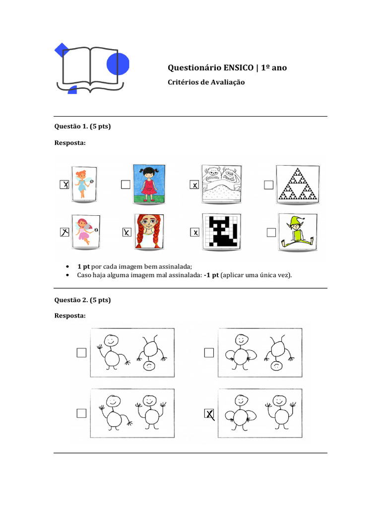 Questionário de Avaliação ENSICO 1º Ano | PDF | Cor