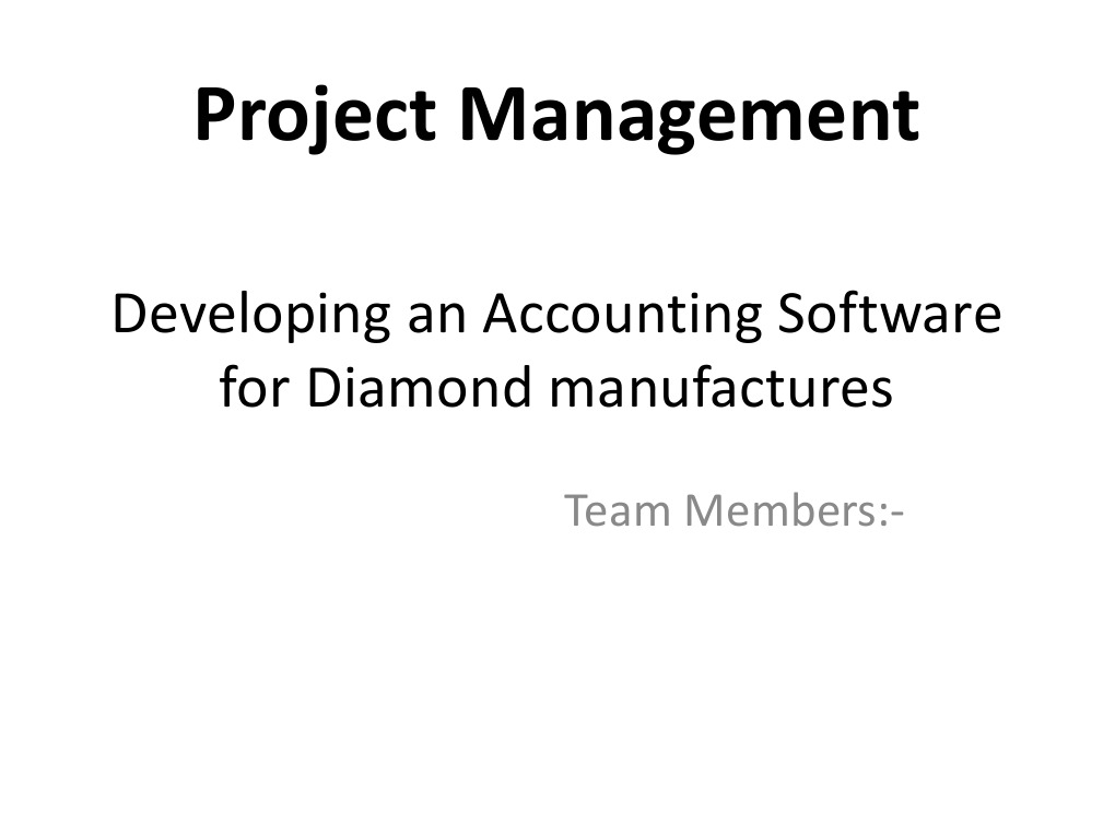 Developing An Accounting Software For Diamond Manufactures | PDF ...