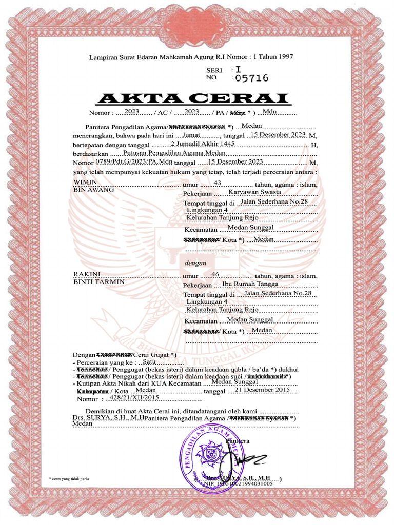 Akta Cerai | PDF