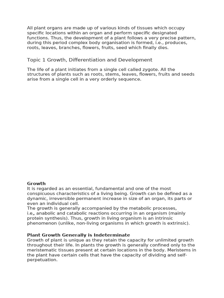 Plant Growth and Development | PDF | Plant Hormone | Auxin