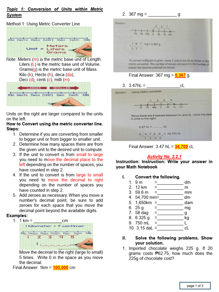 Metric and English Unit Conversion Guide | PDF | Litre | International ...