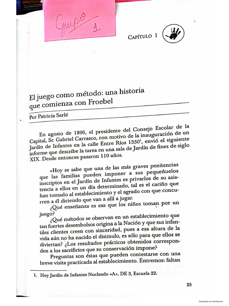 Grupo 1 - Lo Importante Es Jugar - Sarle DIdáctica | PDF