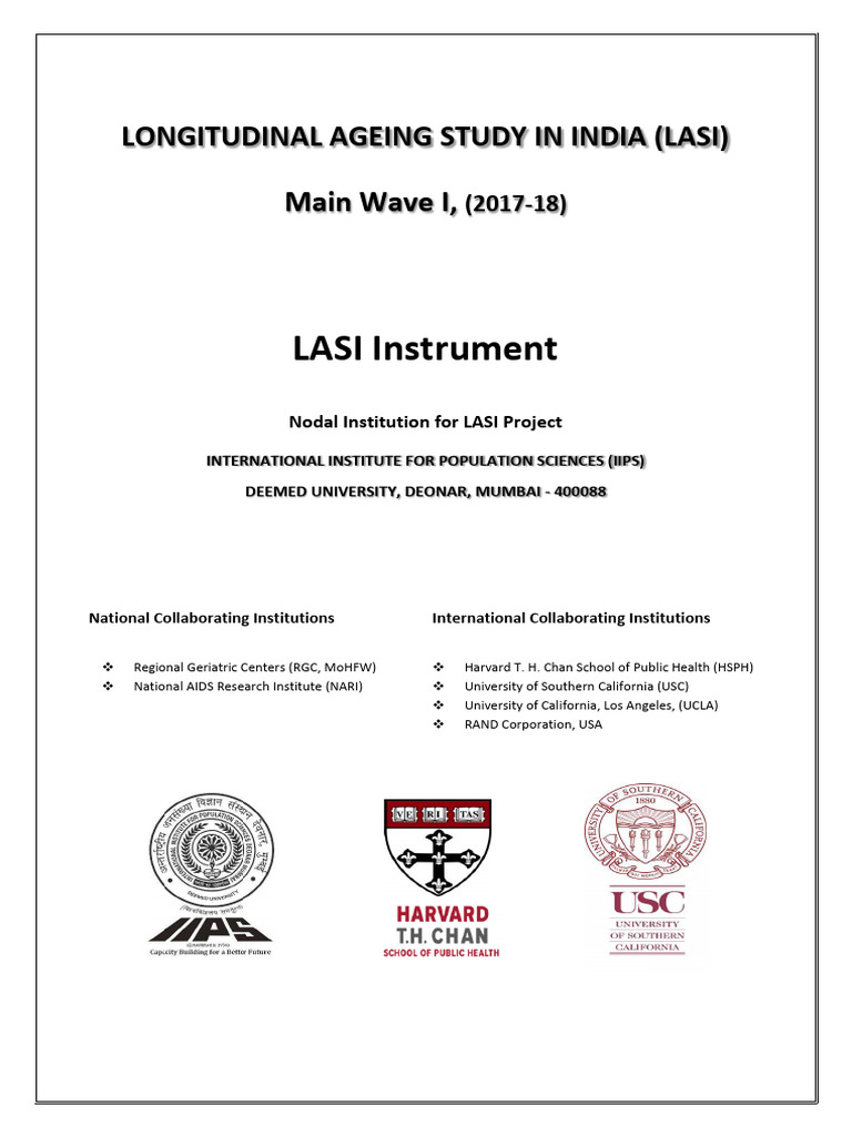 LASI Questionnaire | PDF | Toilet | Room