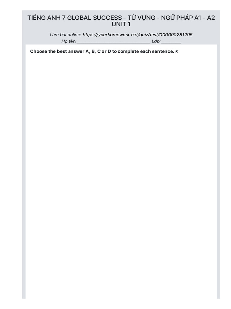 English Vocabulary & Grammar A1-A2 | PDF | Chess Openings | Chess