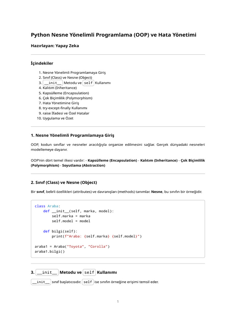 Python Giris Ders Notu | PDF