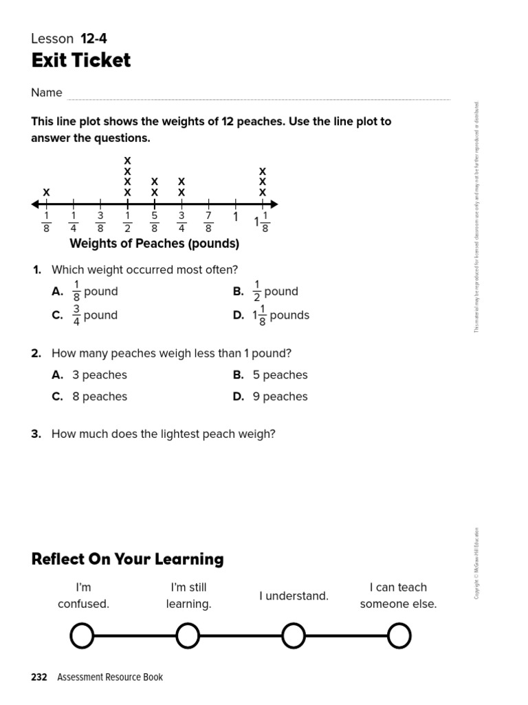 Exit Ticket: Lesson 12-4 | PDF