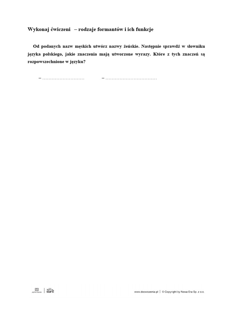 Wykonaj Cwiczenie Rodzaje Formantow I Ich Funkcje | PDF