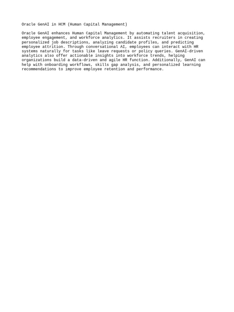 Oracle GenAI for HCM Automation | PDF