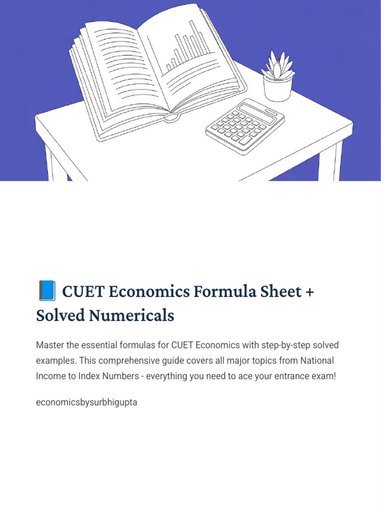CUET Economics Formula Sheet Solved Numericals | PDF | Gross Domestic ...