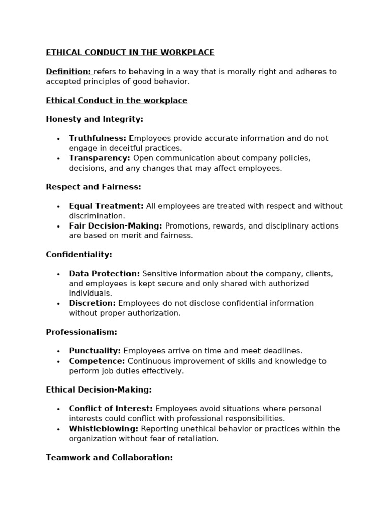Ethical Conduct | PDF | Sexual Harassment | Employment