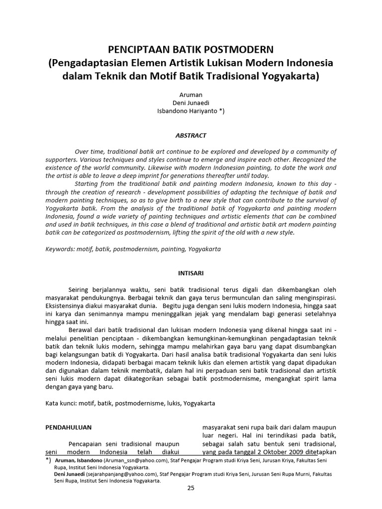 Aruman - Batik Post Modernisme - 25-38 | PDF